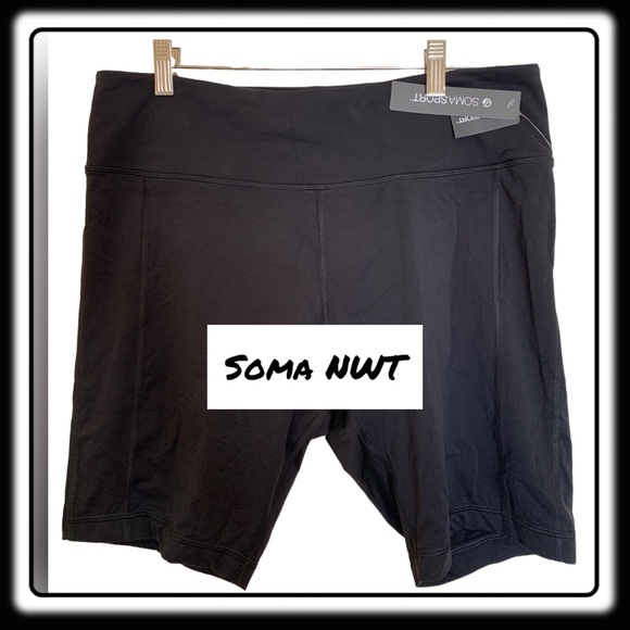Soma | Shorts | Nwt Soma Sport Solid Black Workout Biking Zumba Shorts ...